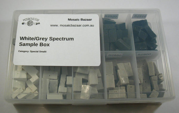 Smalti Sample Box-White and Grey Spectrum – Mosaic Bazaar